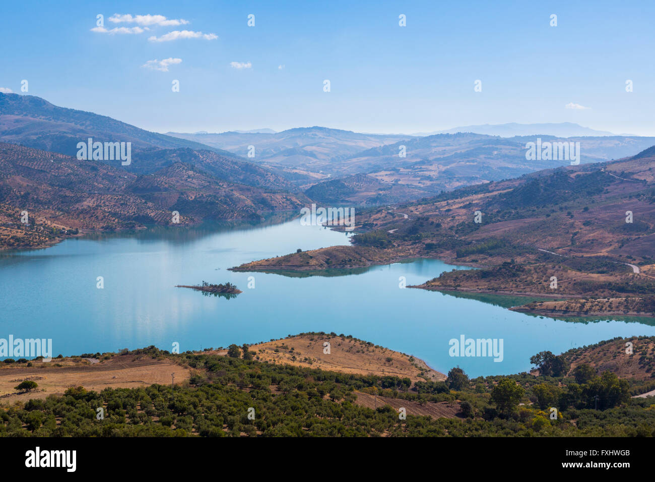 Zahara, Cadiz Province, Andalusia, southern Spain. Embalse de Zahara ...