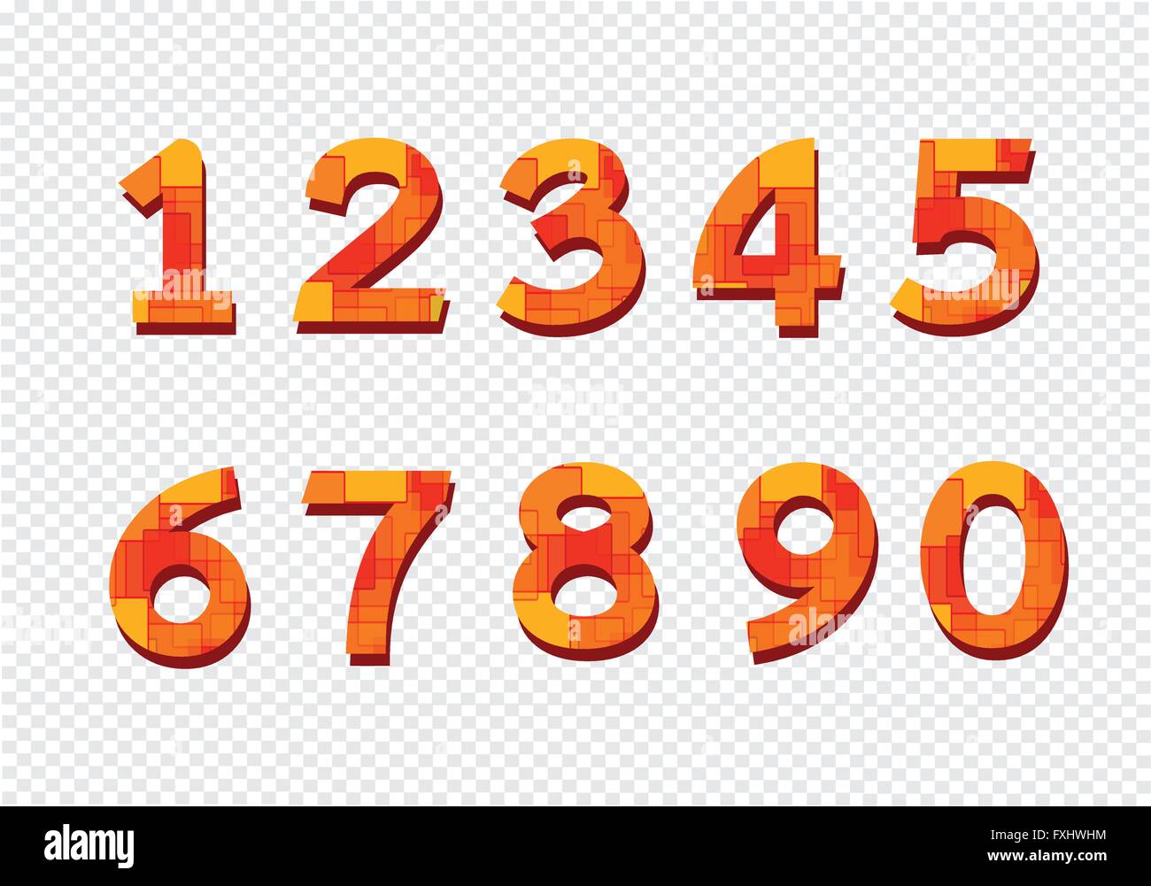 Numbers set in illustration , abstract number Stock Vector Image & Art ...
