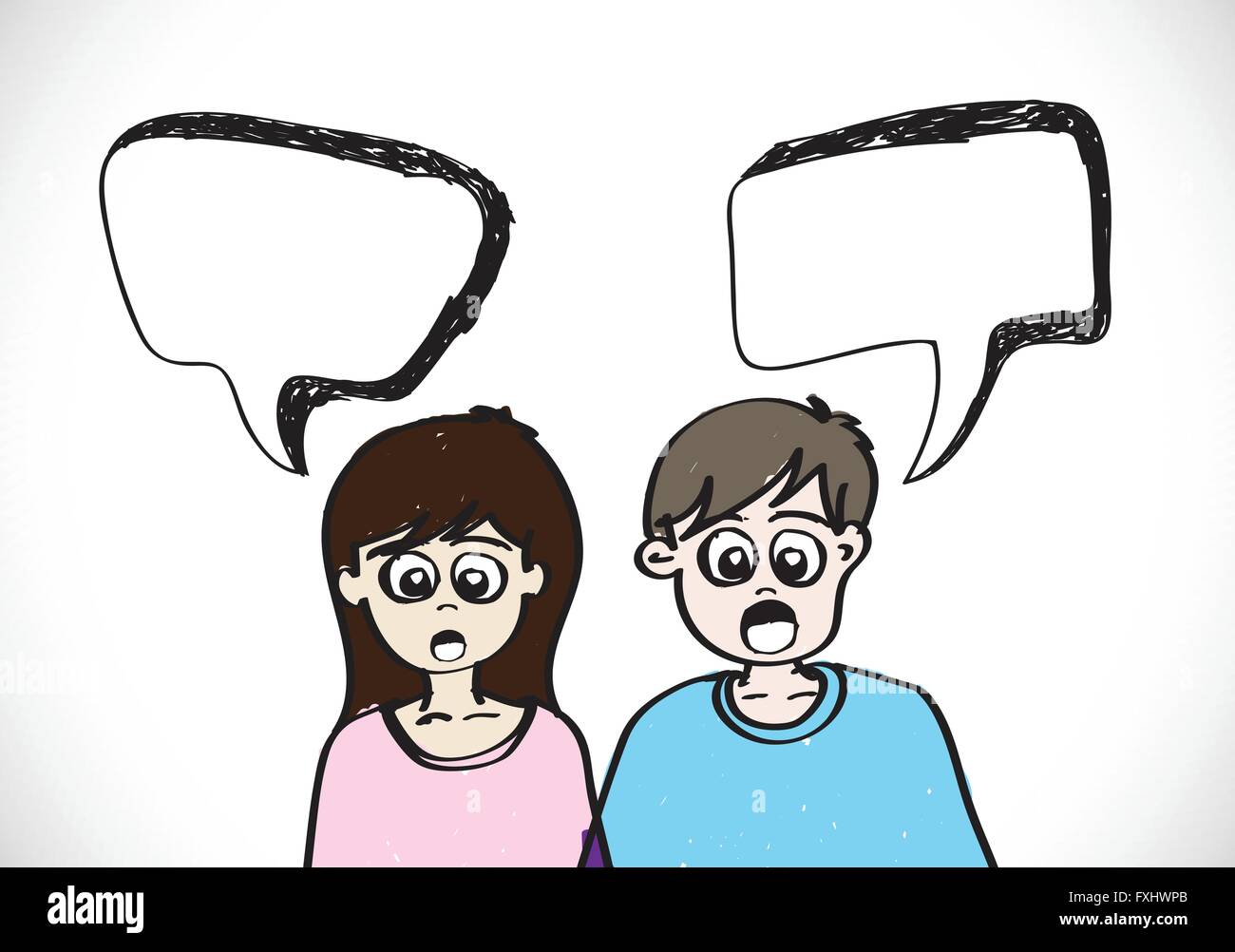 People face emotions icons with dialog speech bubbles Stock Vector ...