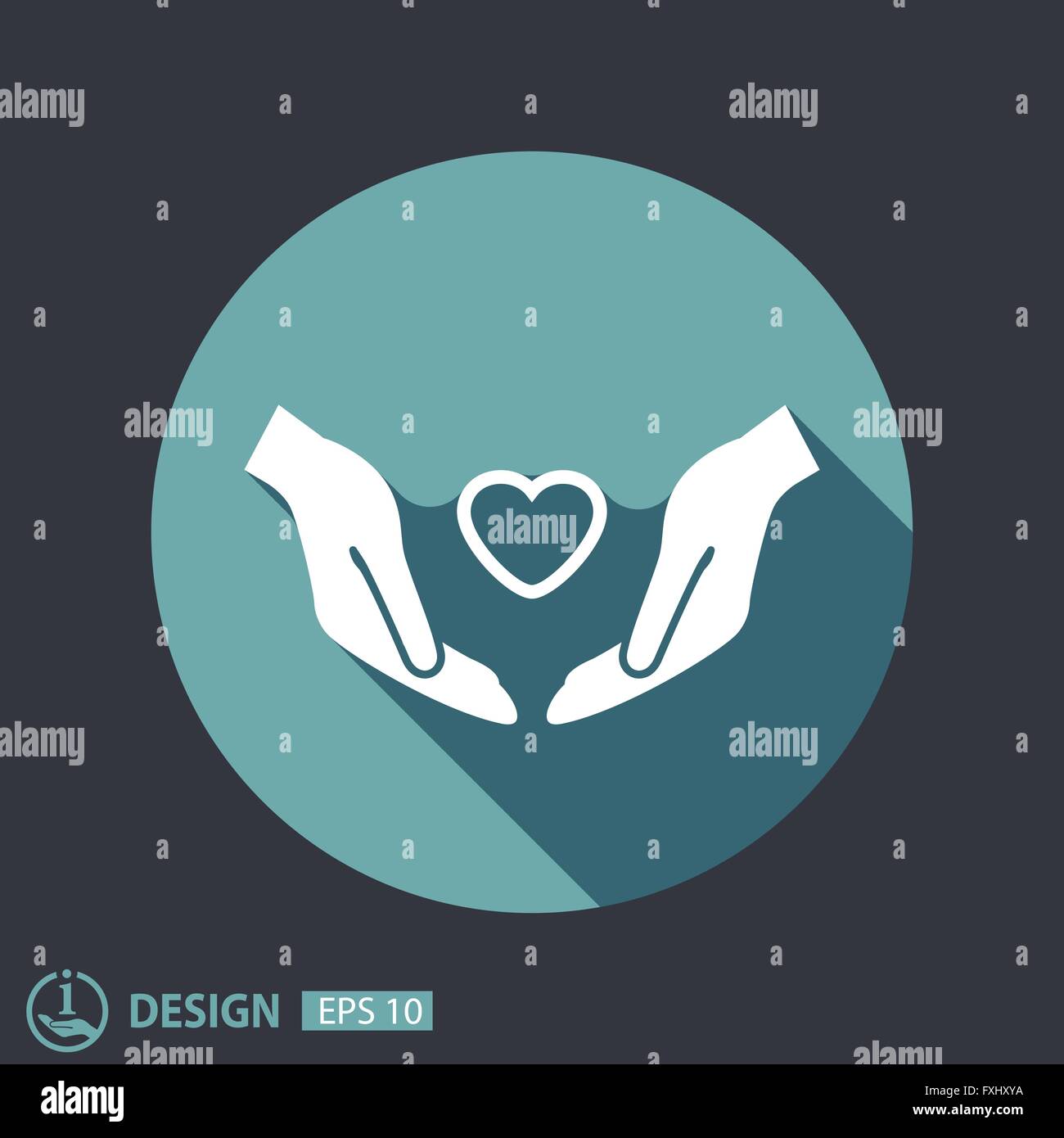 Pictograph of heart in hand Stock Vector Image & Art - Alamy