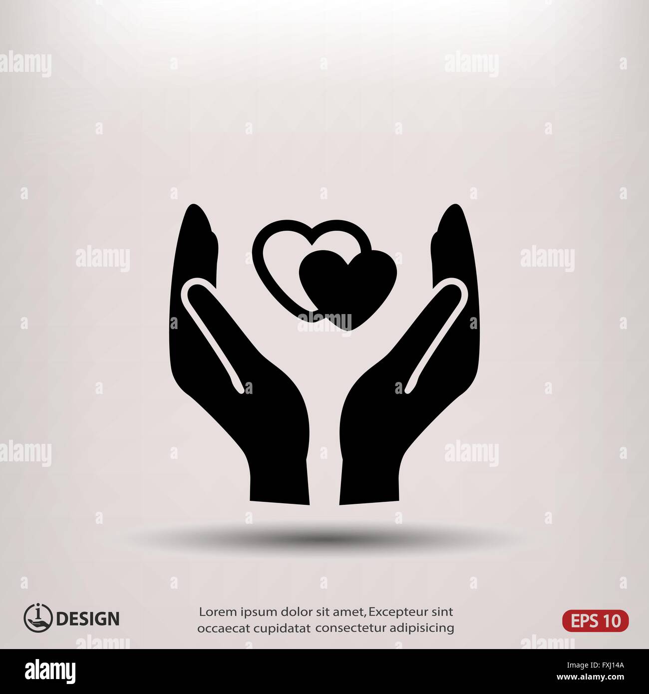 Pictograph of heart in hand Stock Vector Image & Art - Alamy