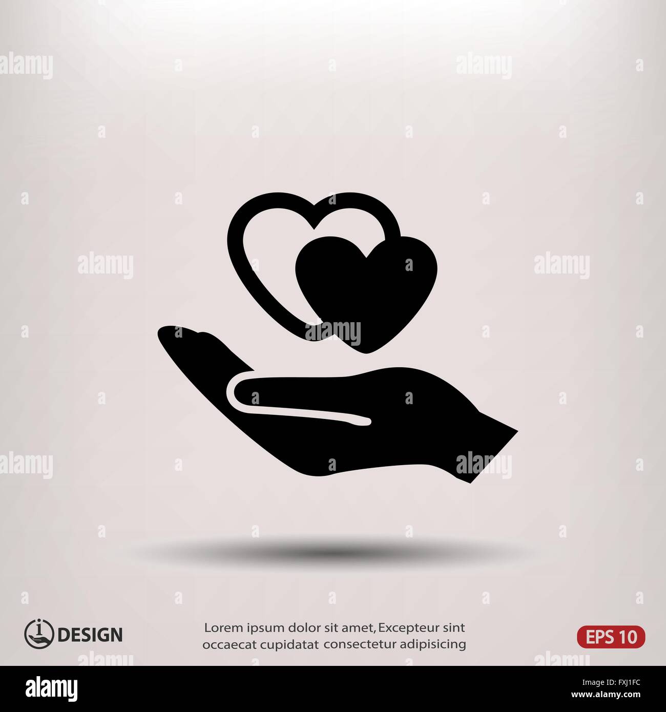 Pictograph of heart in hand Stock Vector Image & Art - Alamy