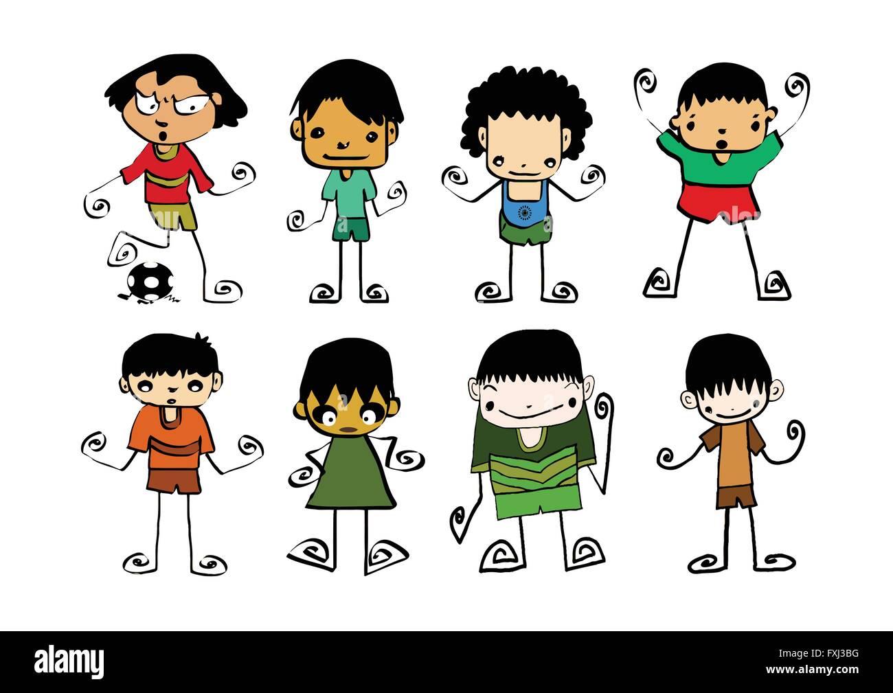 Set of cute man and young boys cartoon Stock Vector Image & Art - Alamy