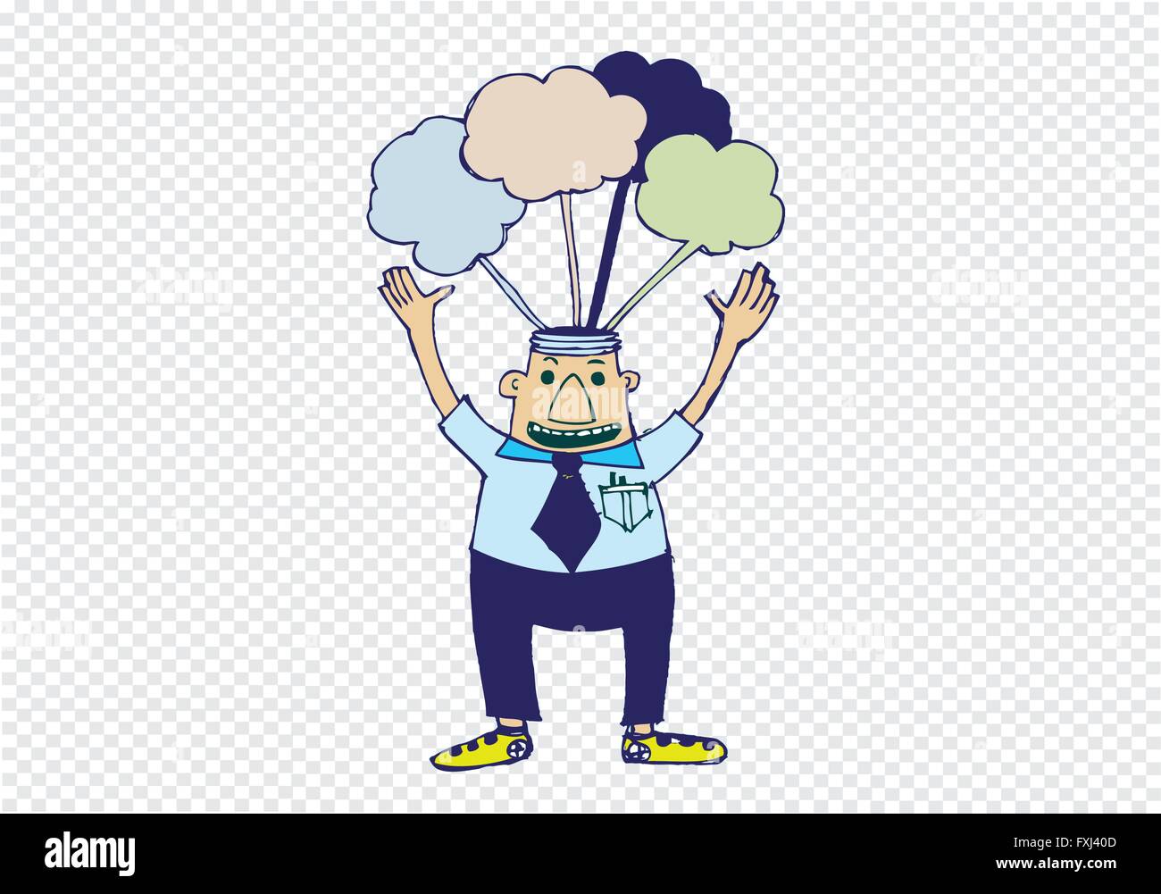 Cartoon man thinking style illustration Stock Vector Image & Art - Alamy