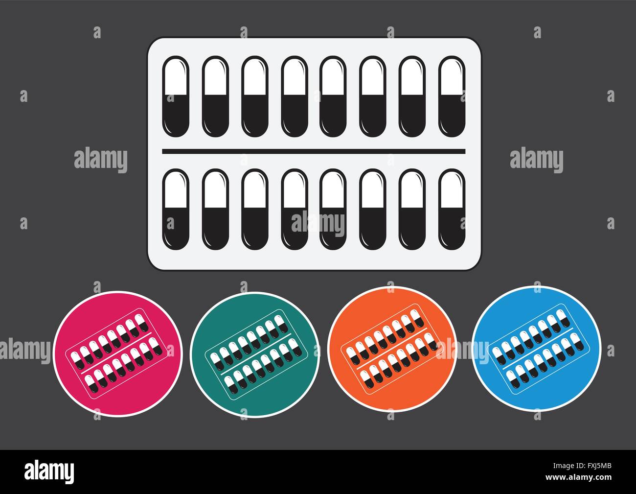 Pills and capsules icon set Stock Vector Image & Art - Alamy