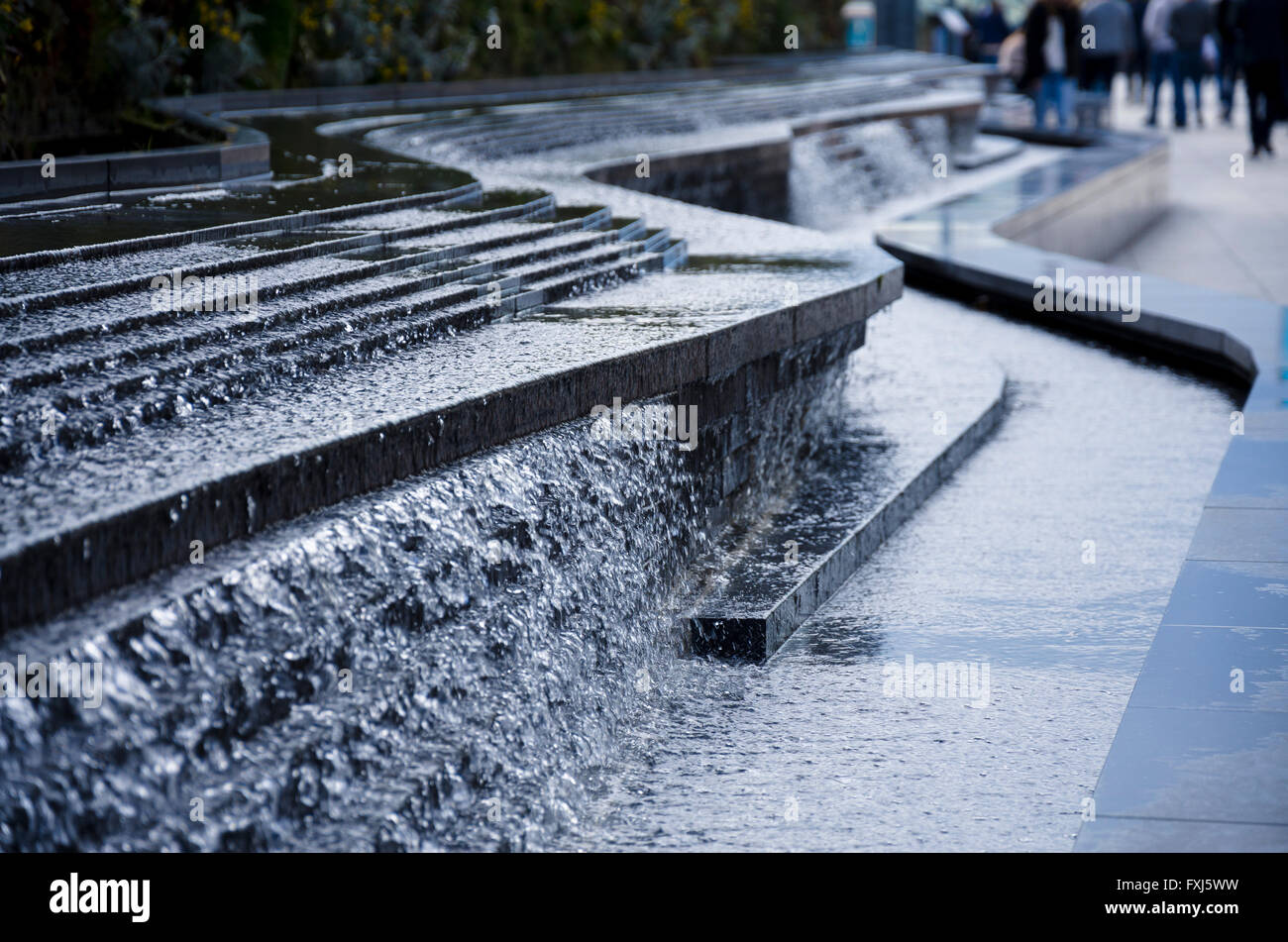 A water feature at Westfield Shopping Centre at Shepherds Bush, London ...
