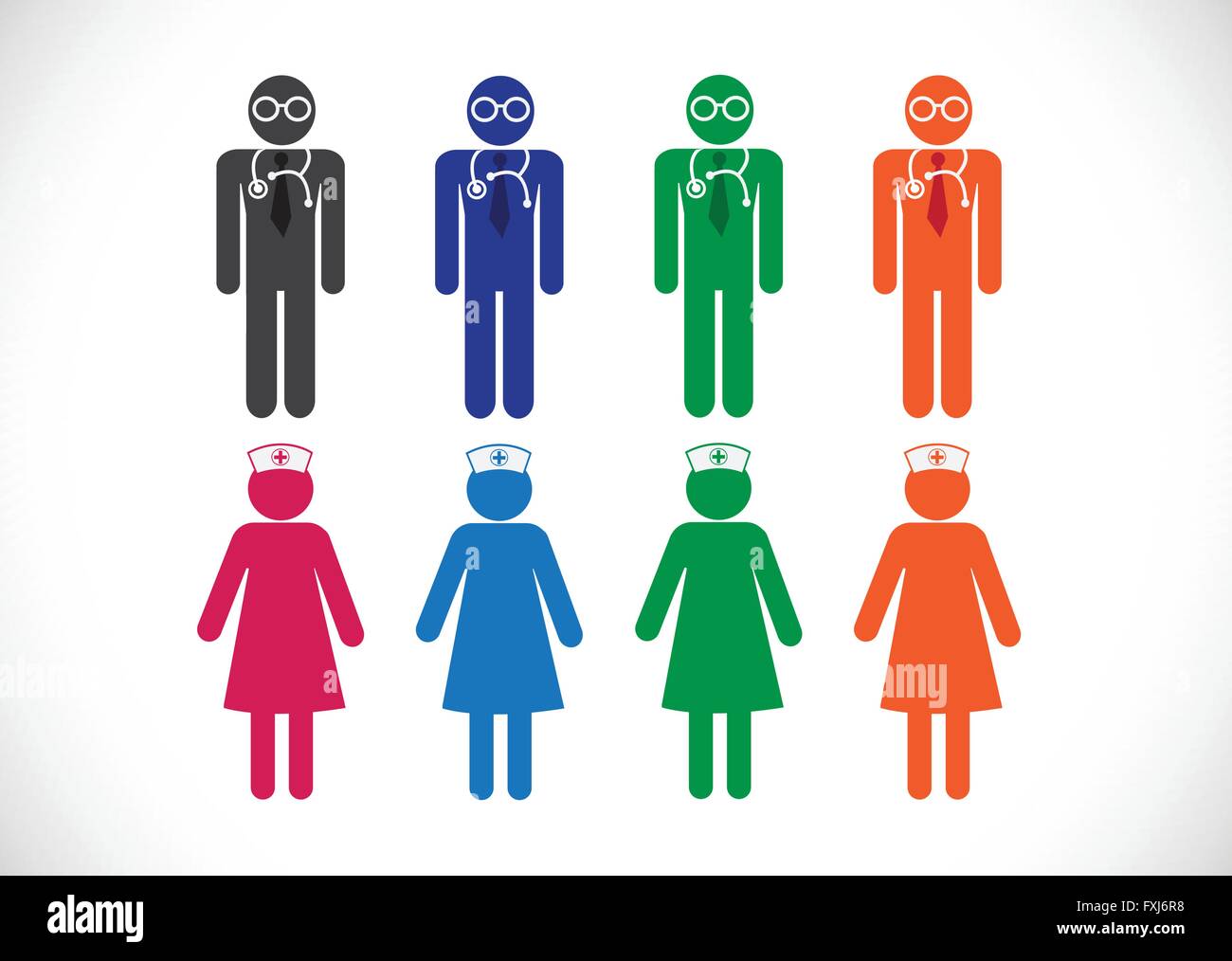 Nurses and doctor icons Stock Vector Image & Art - Alamy