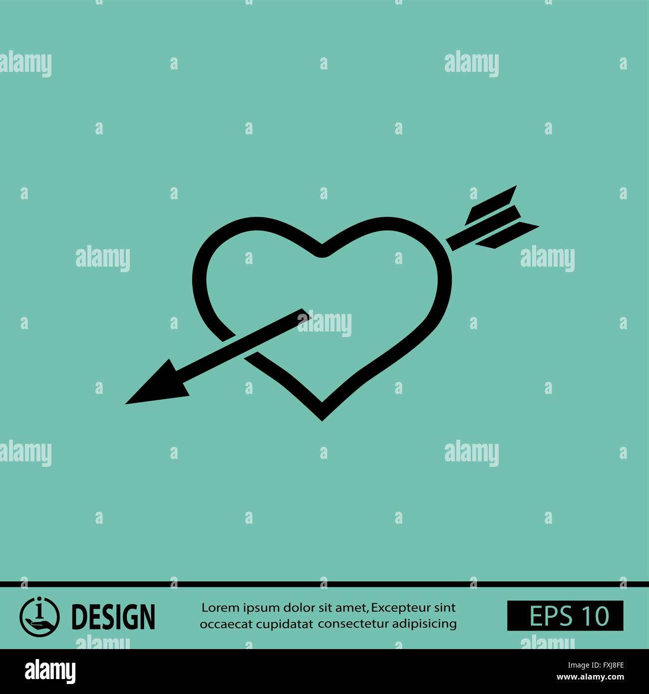 Pictograph of heart with arrow Stock Vector Image & Art - Alamy