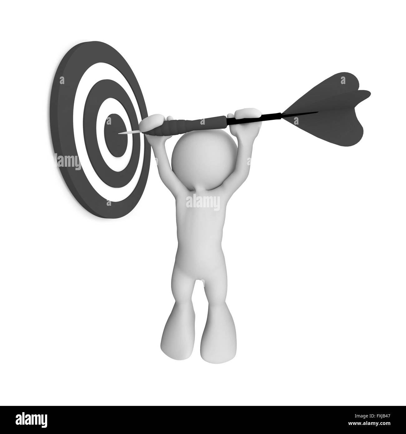 Target with 3d human. Success concept. 3d illustration Stock Photo - Alamy