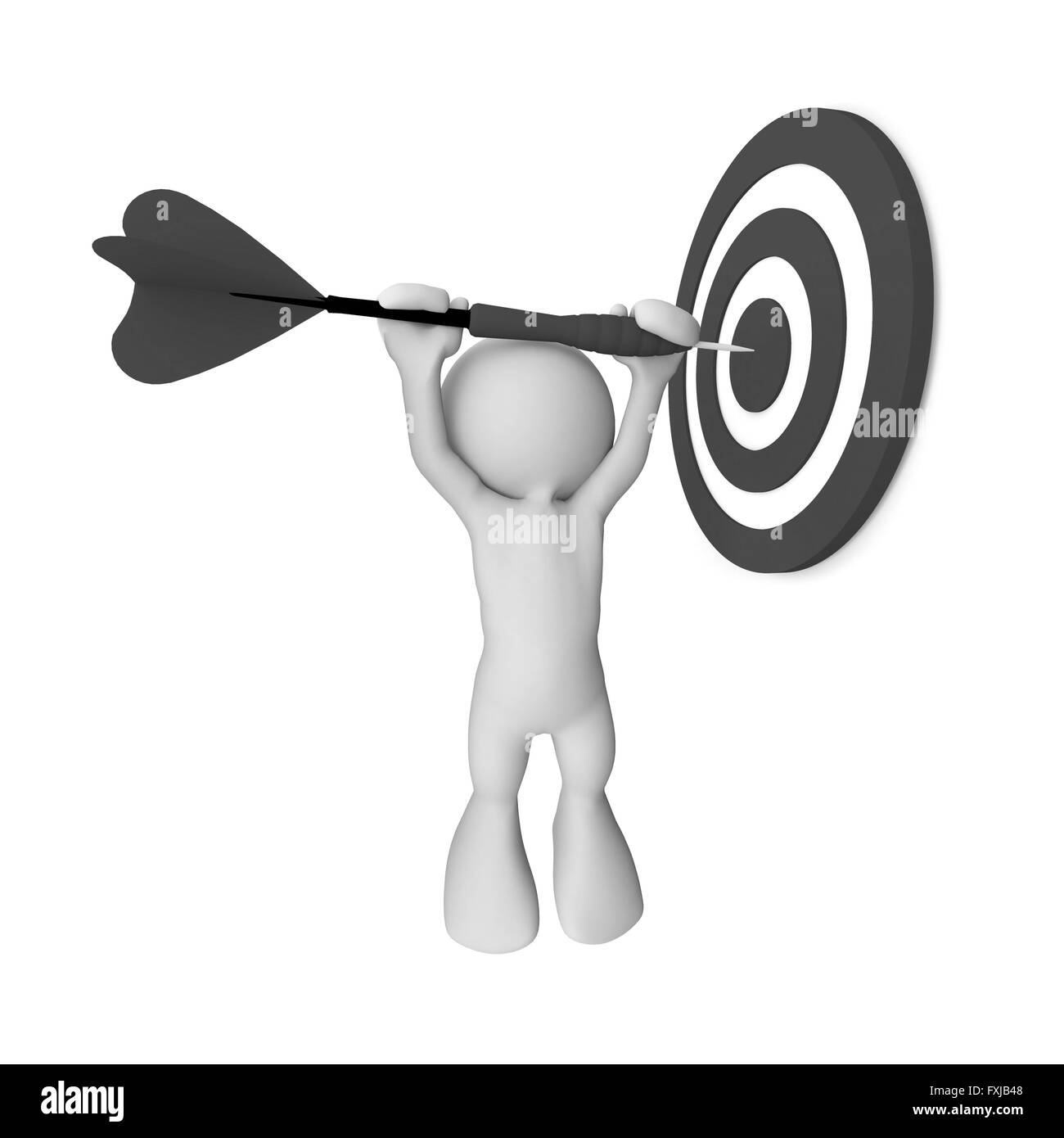 Target with 3d human. Success concept. 3d illustration Stock Photo - Alamy