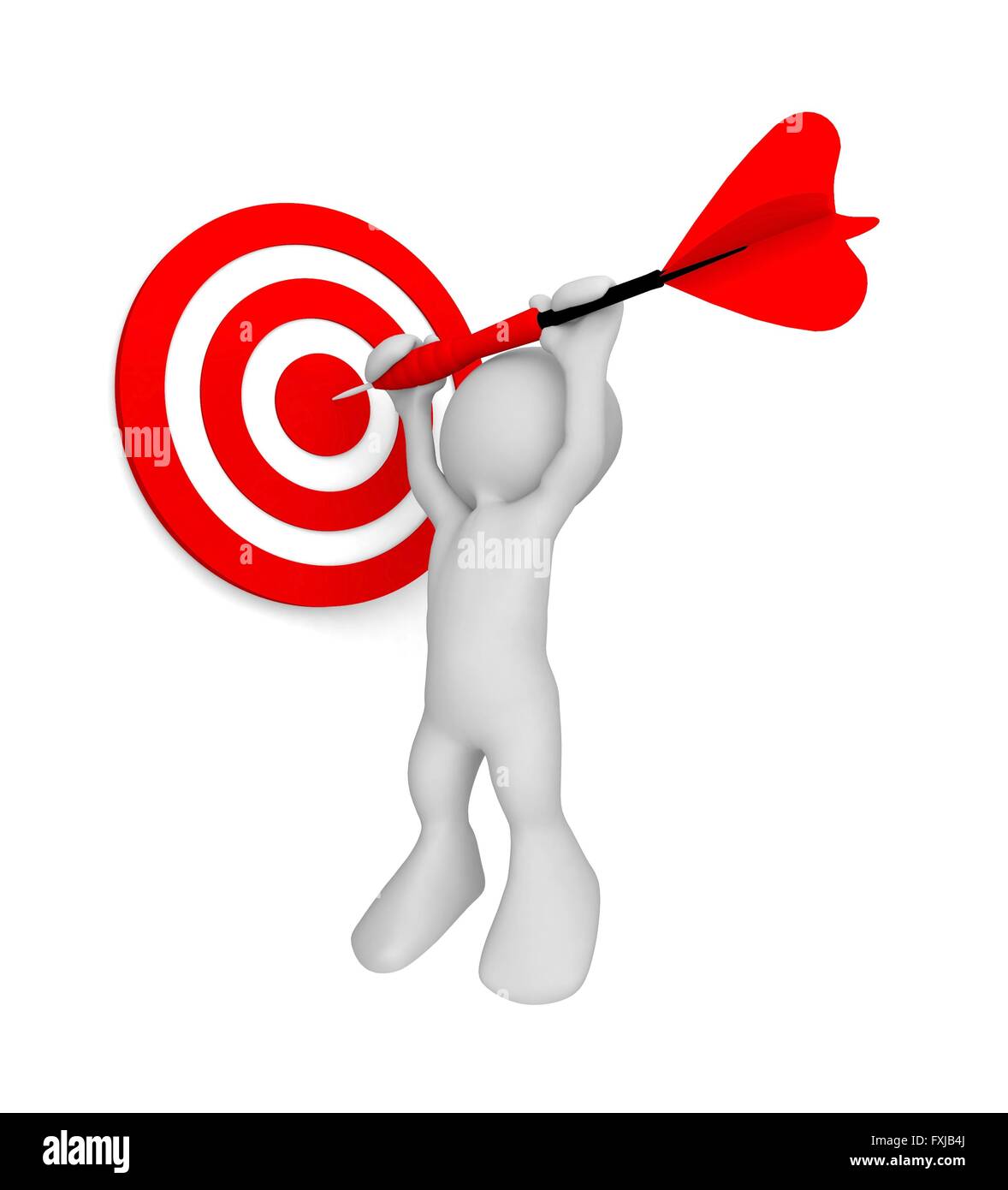 Target with 3d human. Success concept. 3d illustration Stock Photo - Alamy
