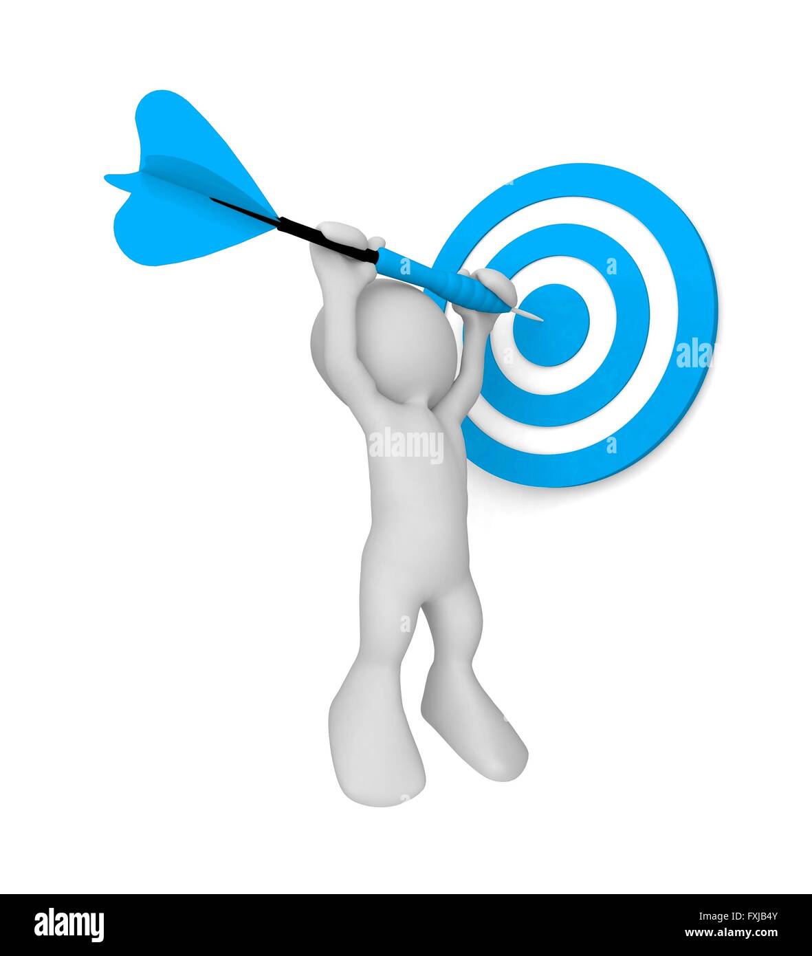 3d human man target center success blue business hi-res stock ...