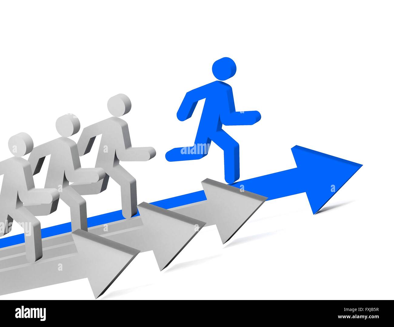 Acute arrows with leader. Concept. 3d illustration Stock Photo - Alamy