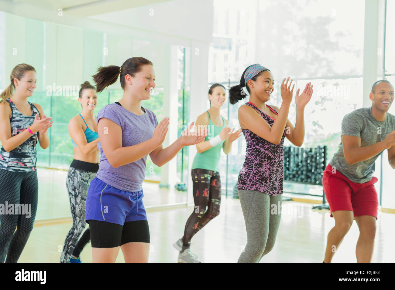 Health clapping people in class hi-res stock photography and images - Alamy