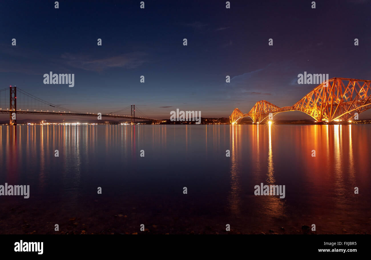 bridges in night scenery Stock Photo - Alamy