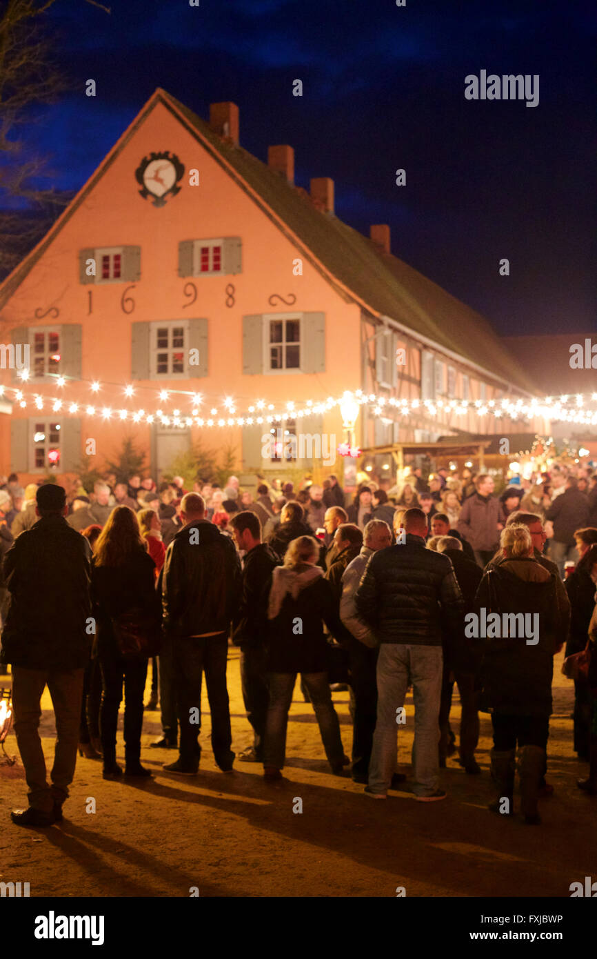 German christmas market at night Stock Photo - Alamy
