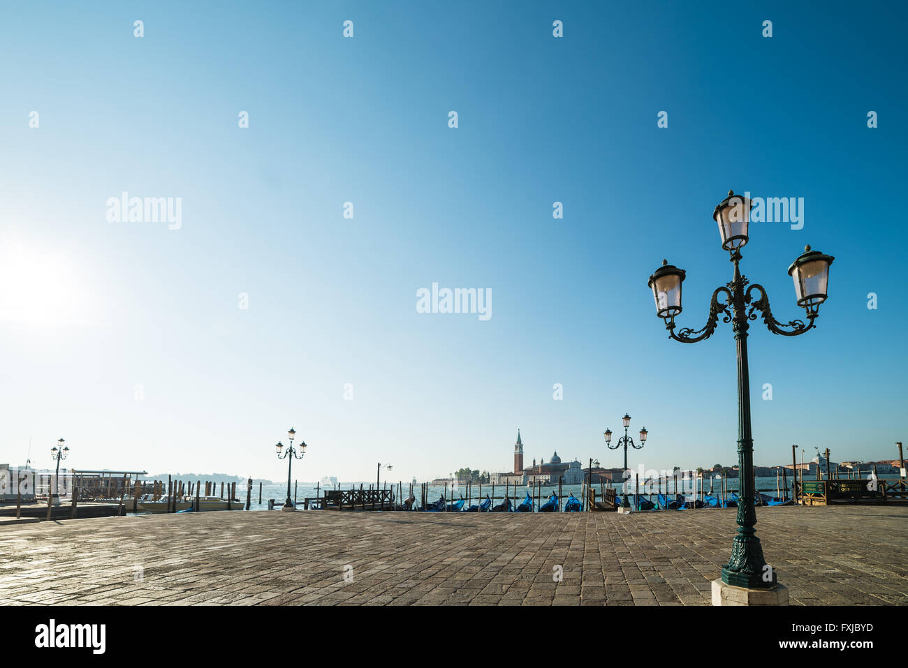View of Venice and Lamp Post Stock Photo - Alamy