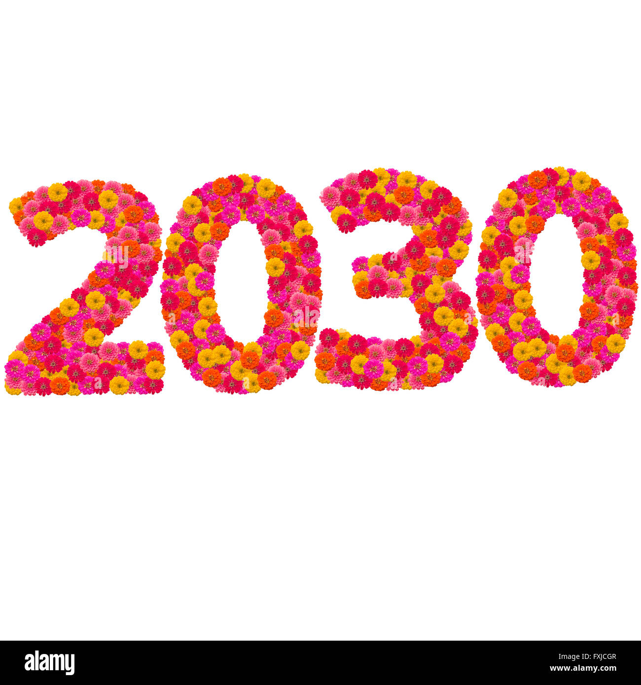Numbers 2030 made from Zinnias flowers Stock Photo - Alamy