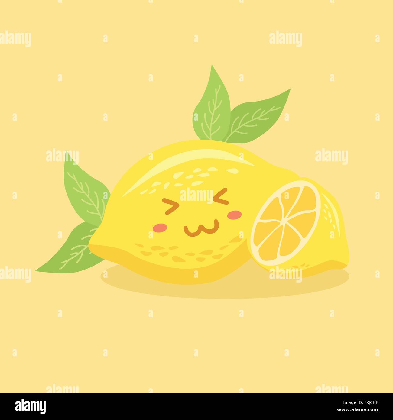Happy face slice lemon Stock Vector Images - Alamy