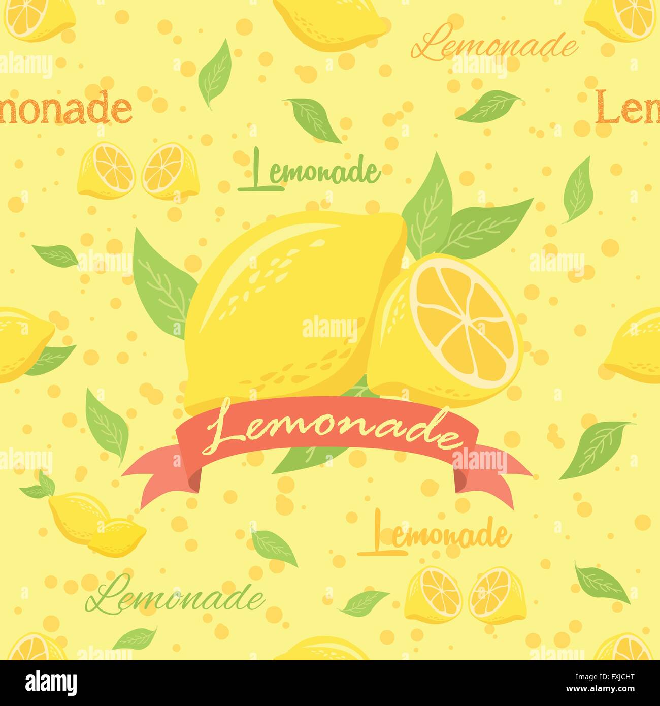 Lemonade Seamless Pattern Yellow Stock Vector Image & Art - Alamy