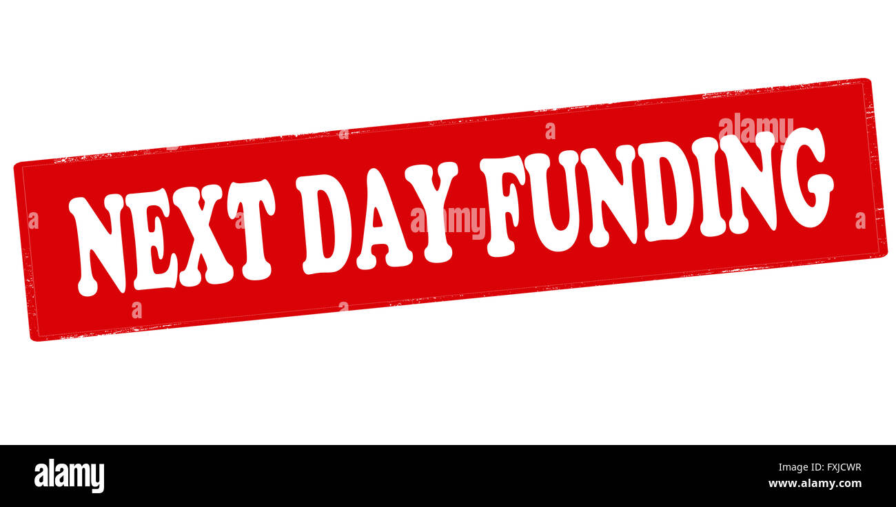 Rubber stamp with text next day funding inside, vector illustration ...