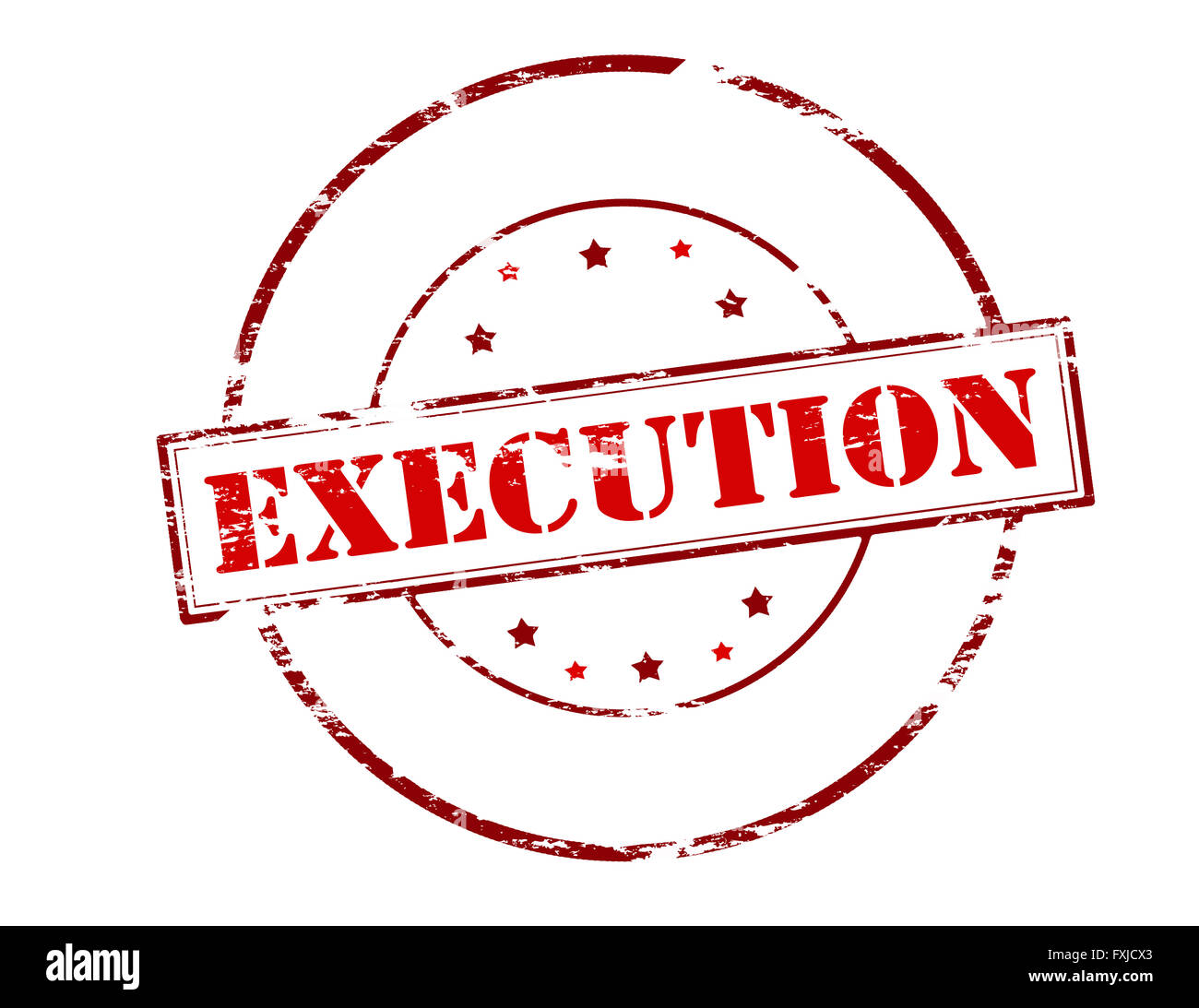 Rubber stamp with word execution inside, vector illustration Stock ...
