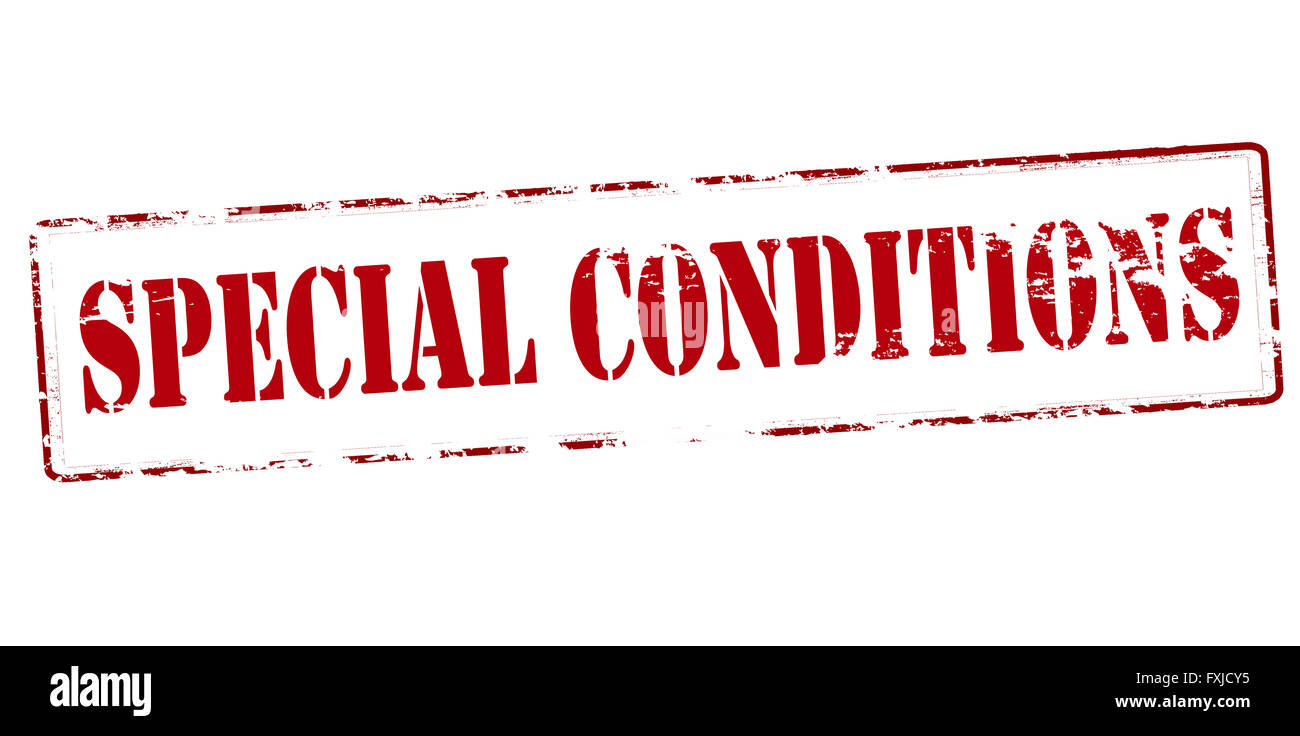 Rubber stamp with text special conditions inside, vector illustration ...