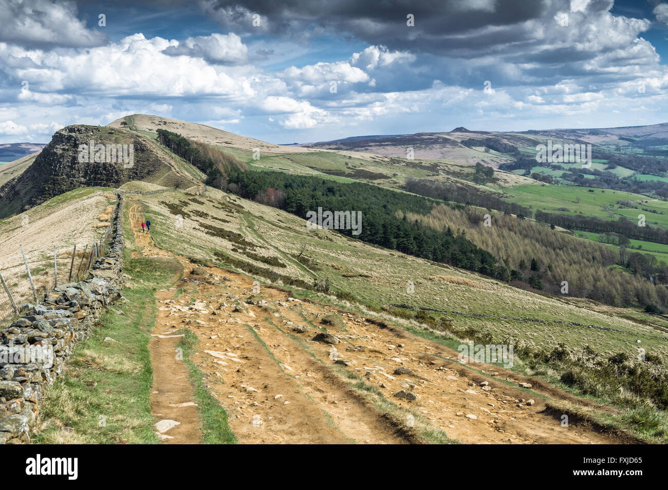 The Great Ridge looking from Mam Tor looking towards Lose Hill and ...