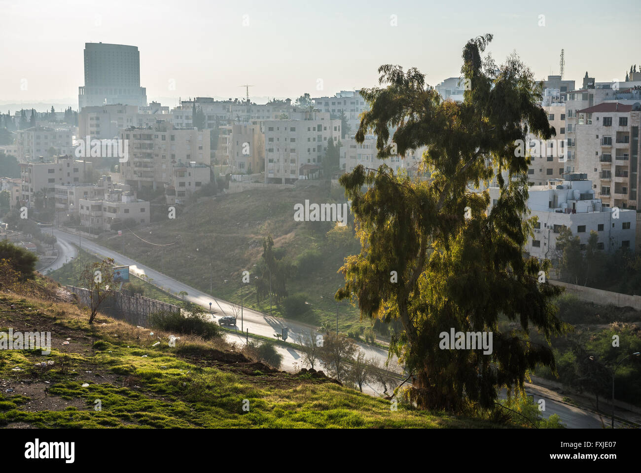 Apartment buildings in Amman city, capital of Jordan. View on Arar ...