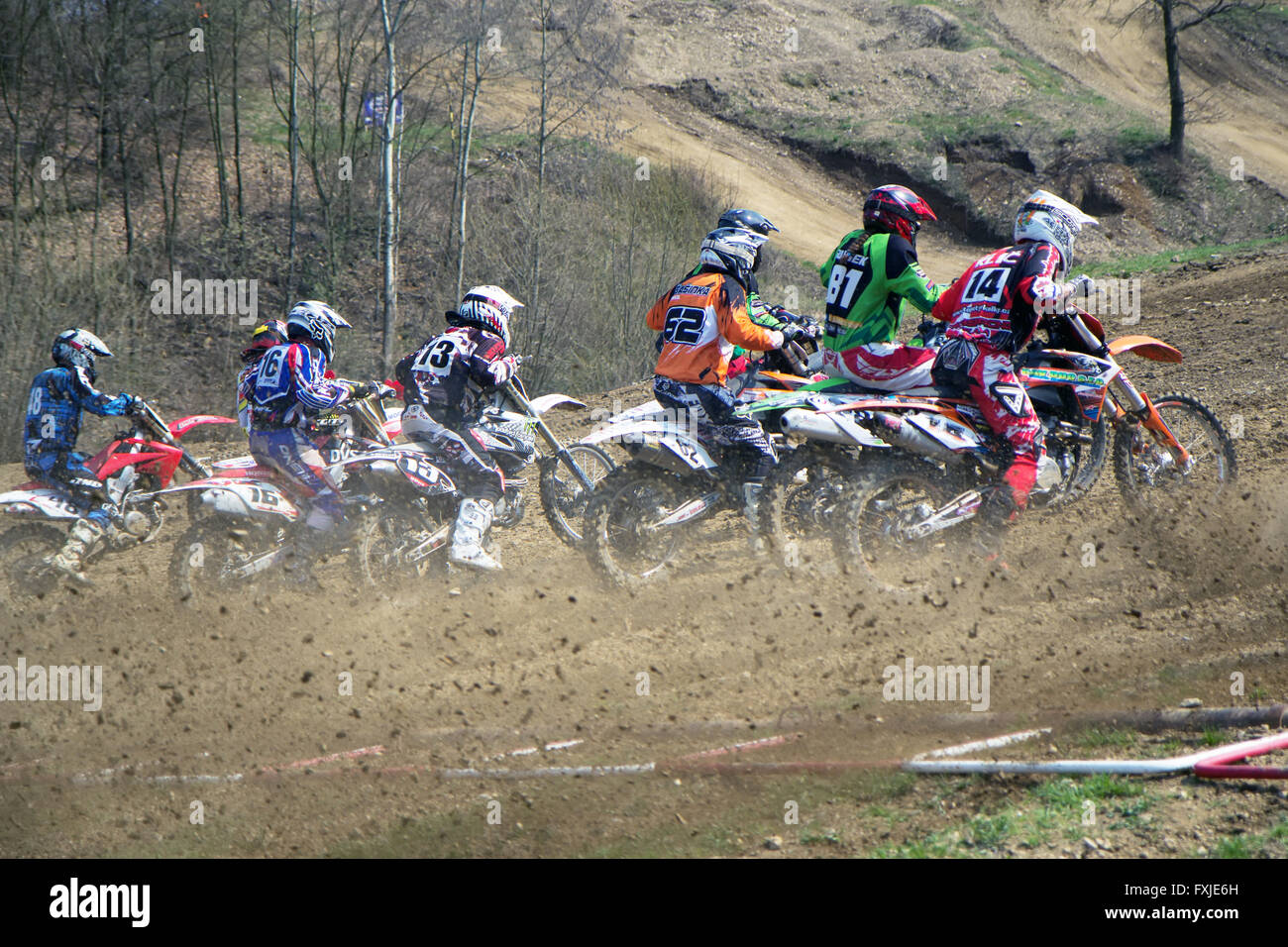 Start of motocross race Stock Photo - Alamy