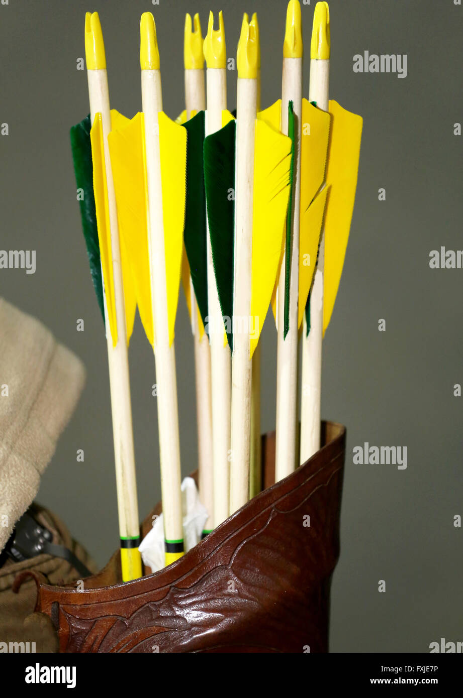 Set of colorful arrows in a medieval quiver Stock Photo - Alamy