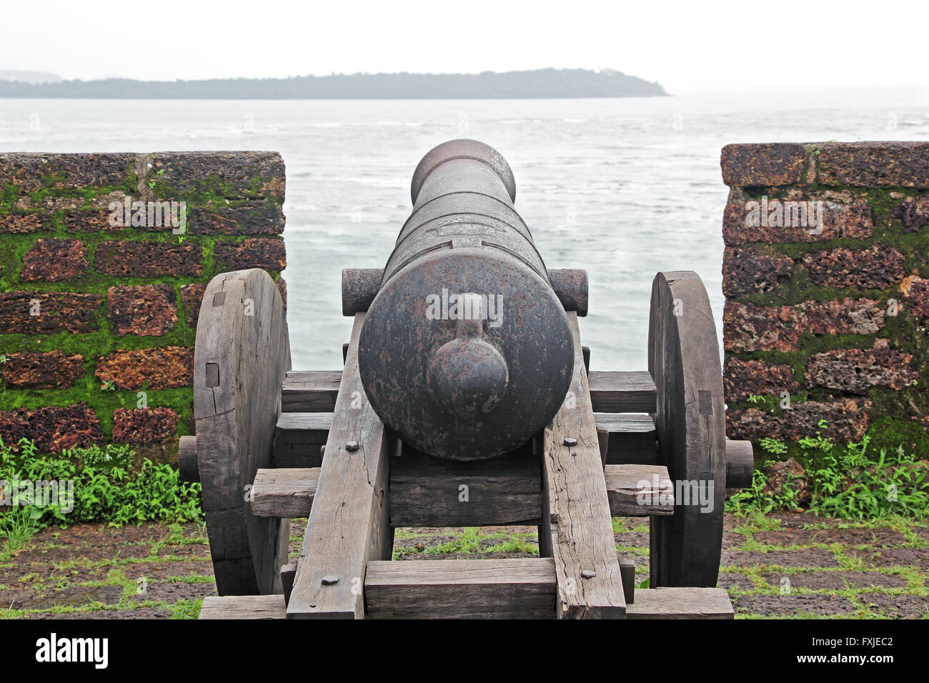 Antique canon used by the Portuguese during their occupation of Goa ...