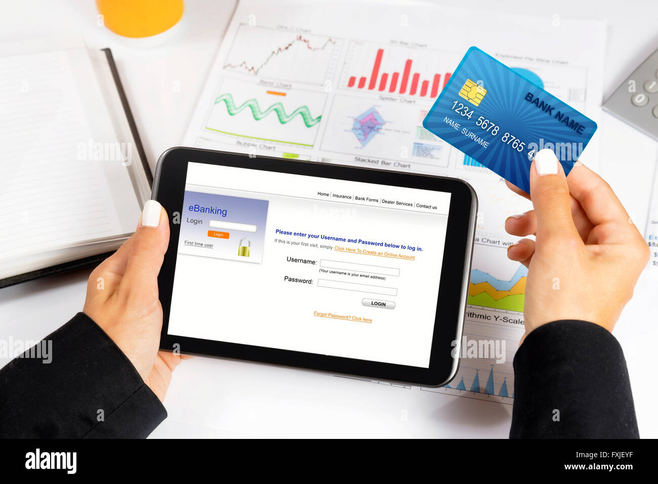 Digital banking application on tablet hi-res stock photography and ...