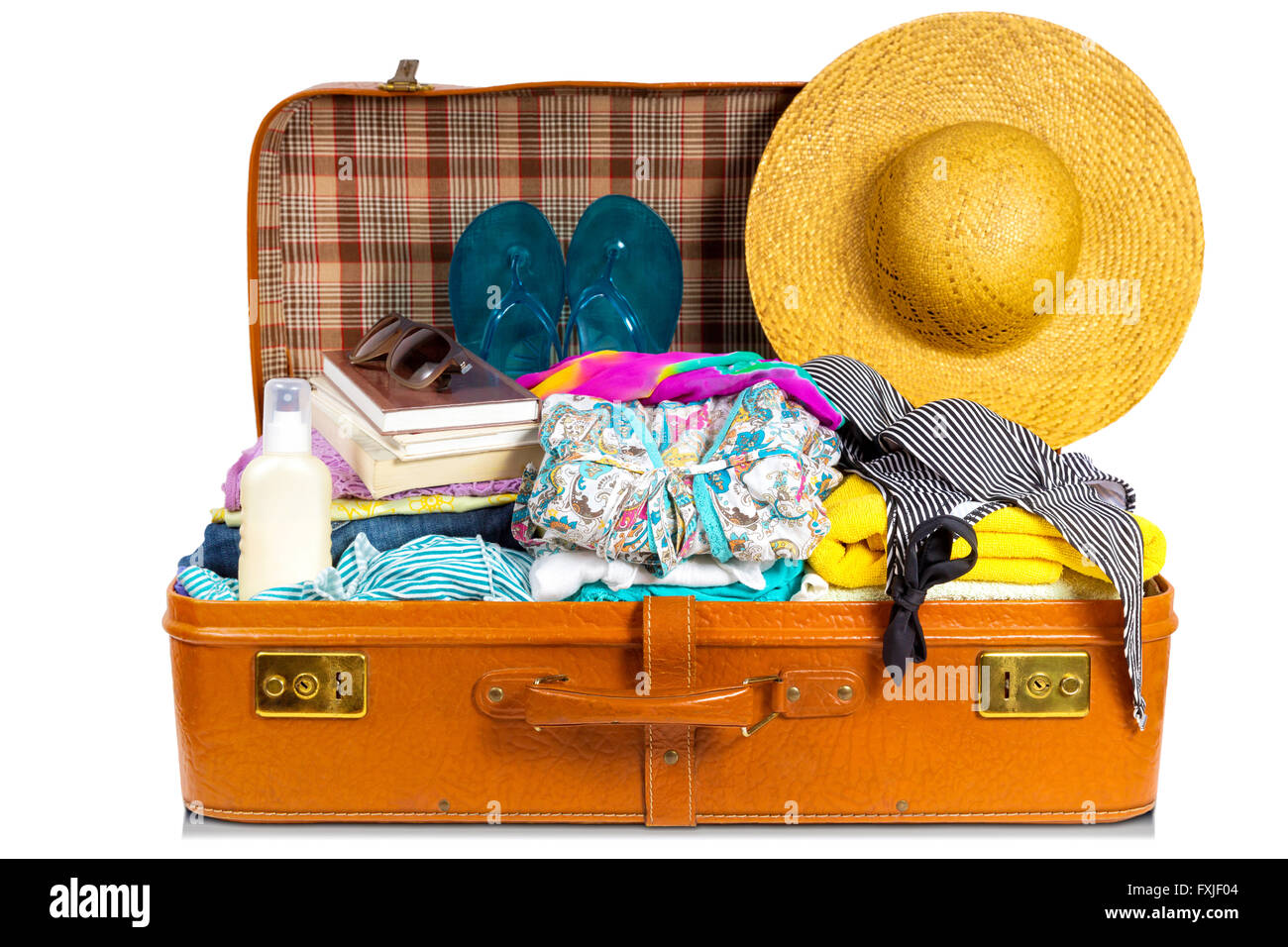 Holiday suitcase towel sunglasses hi-res stock photography and images ...