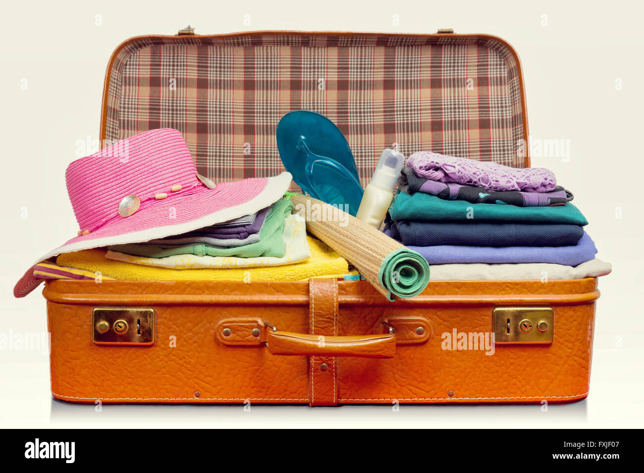 Suitcase for summer vacations Stock Photo - Alamy