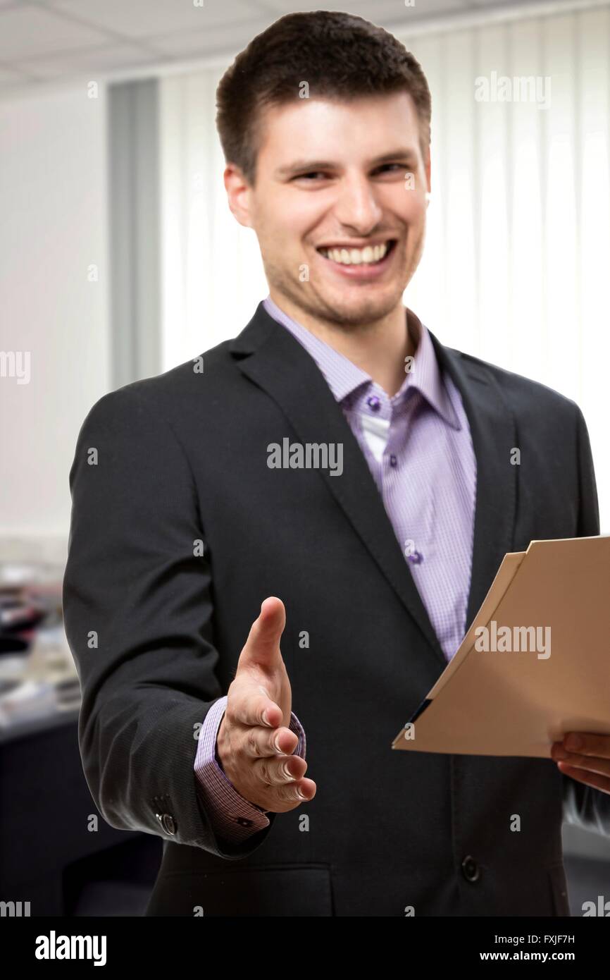 Smiling Business Man Stock Photo - Alamy