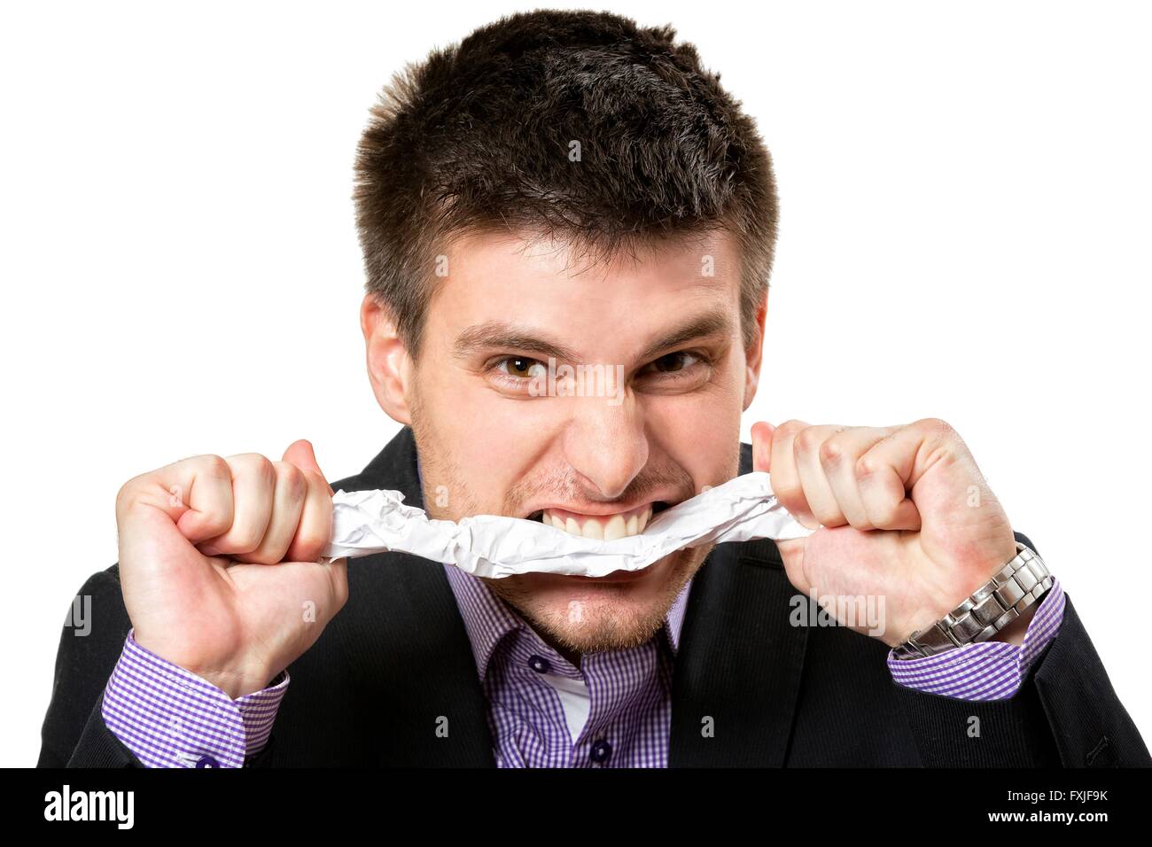 Angry business man Stock Photo - Alamy