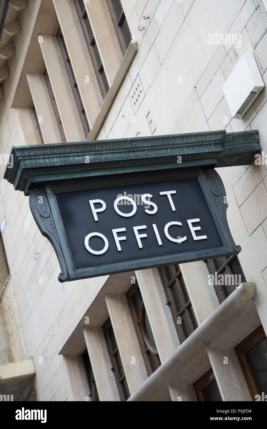 Post Office Sign on Building Facade Stock Photo - Alamy