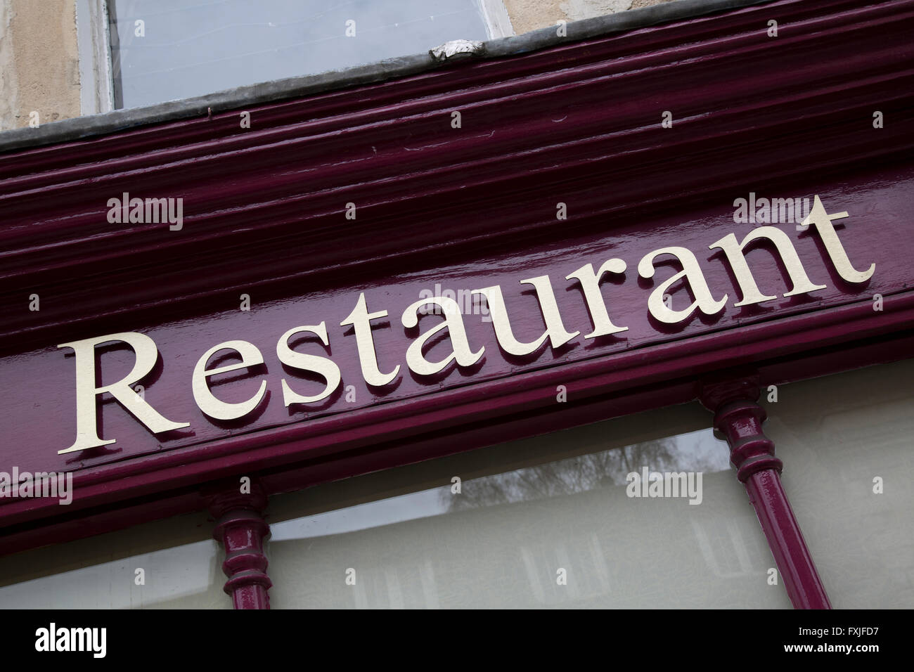 Restaurant Sign on Diagonal Tilt Stock Photo - Alamy