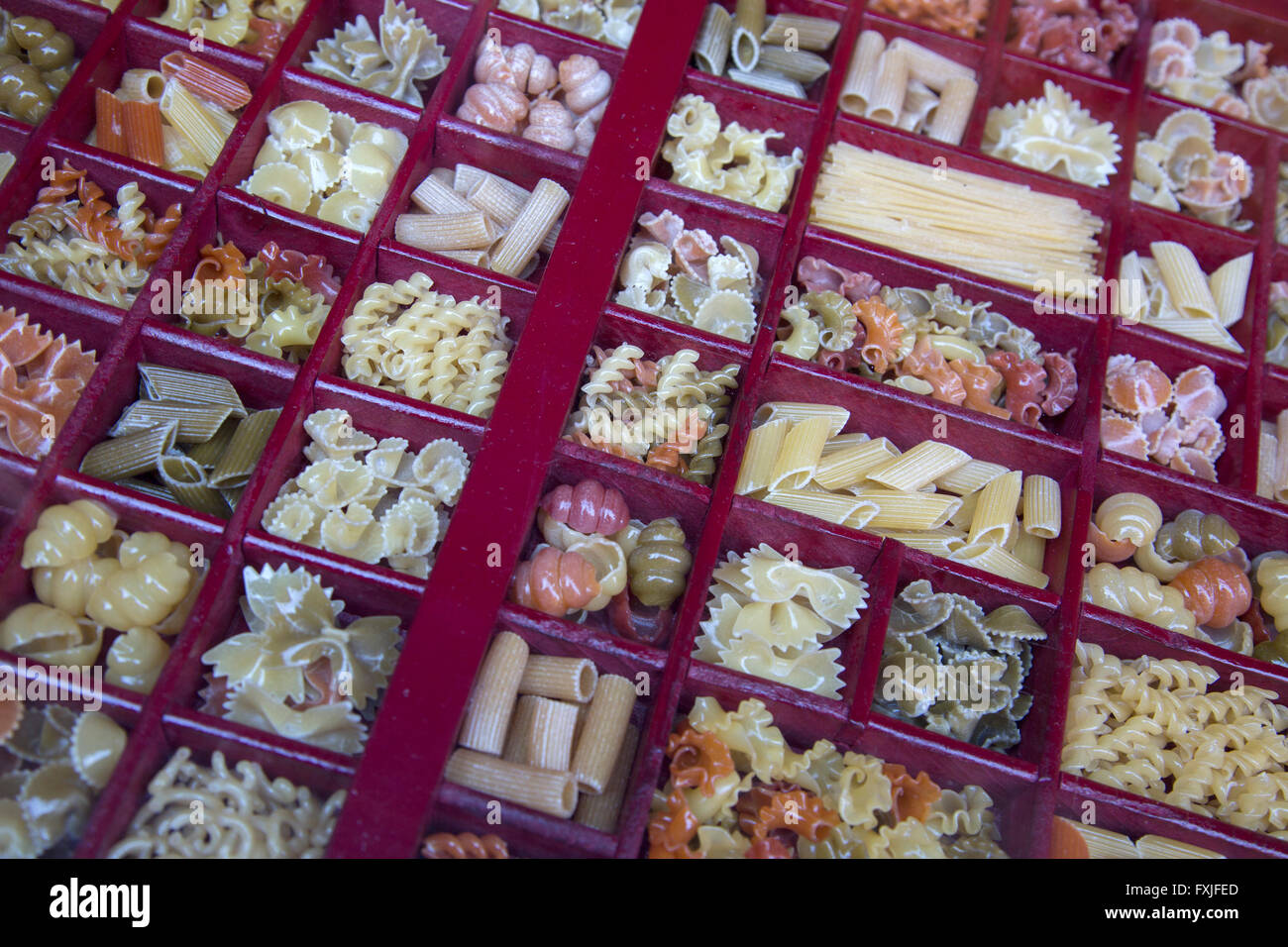 Close-up Various Pasta Shapes Background Stock Photo - Alamy