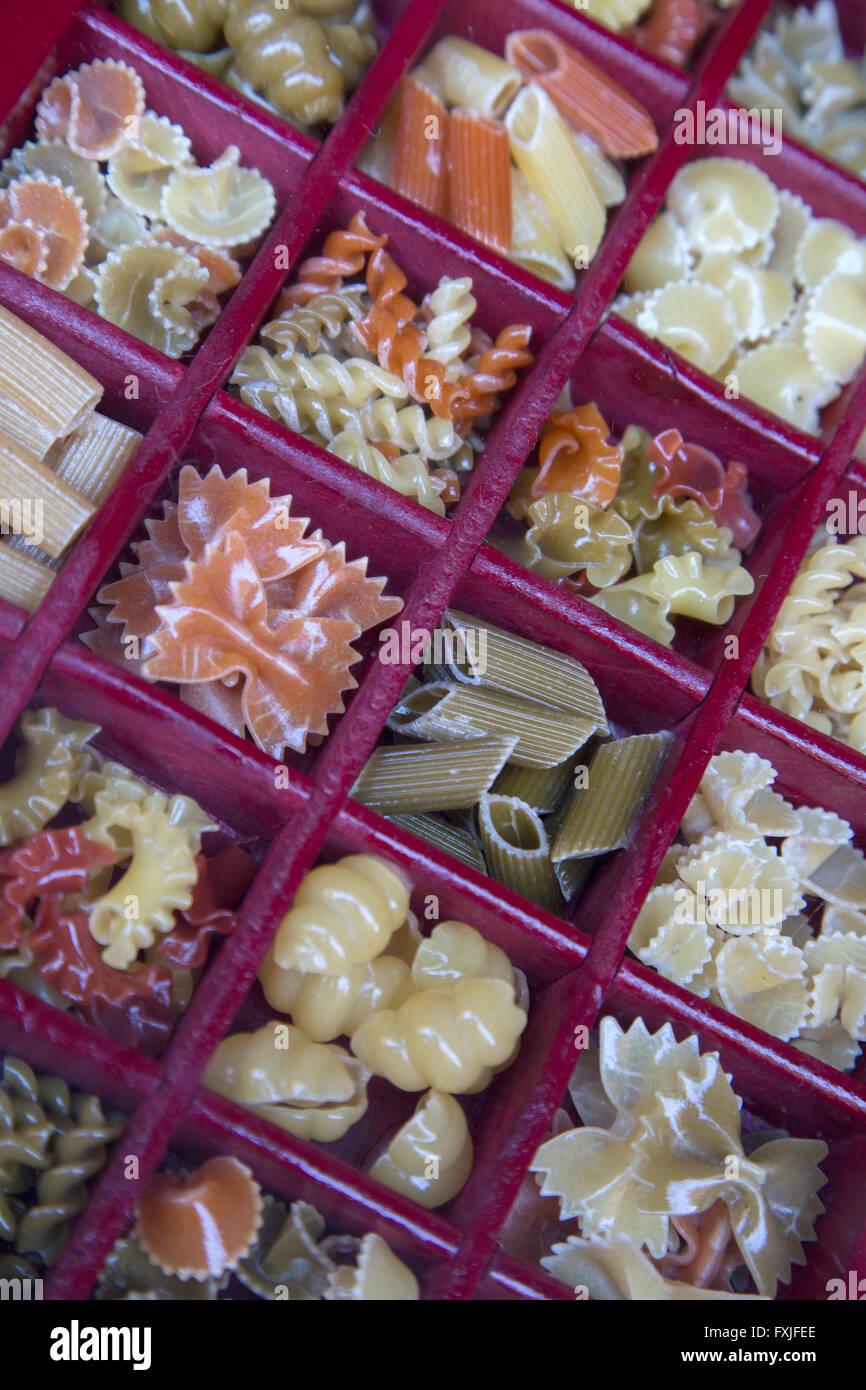 Close-up Various Pasta Shapes Background Stock Photo - Alamy