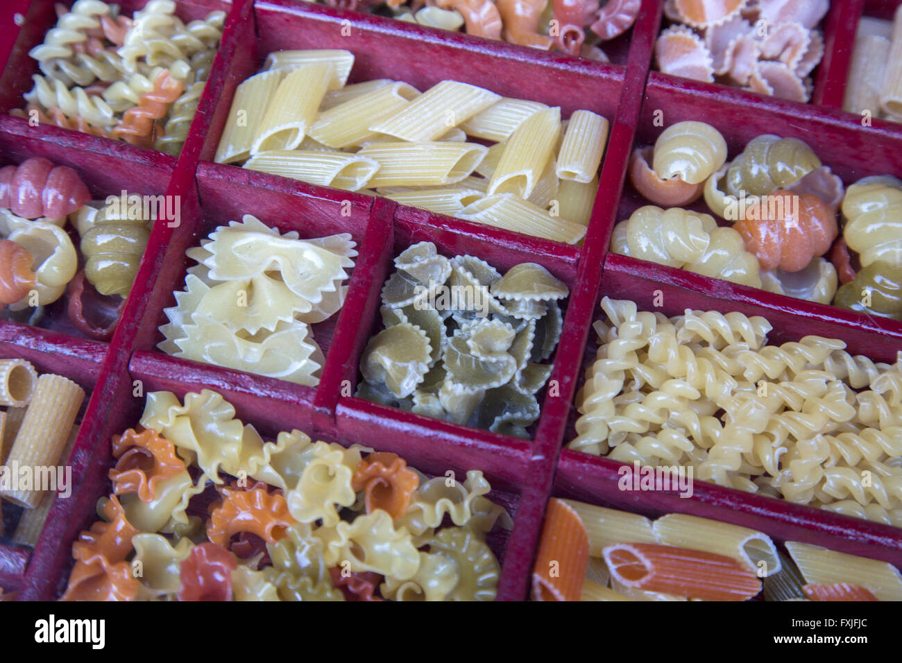 Close-up Various Pasta Shapes Background Stock Photo - Alamy