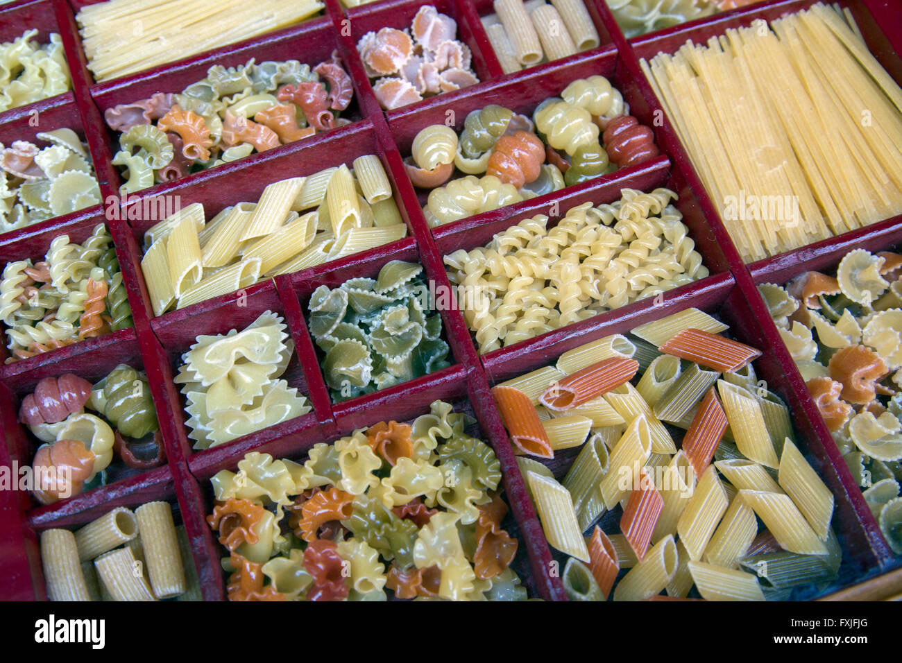 Close-up Various Pasta Shapes Background Stock Photo - Alamy