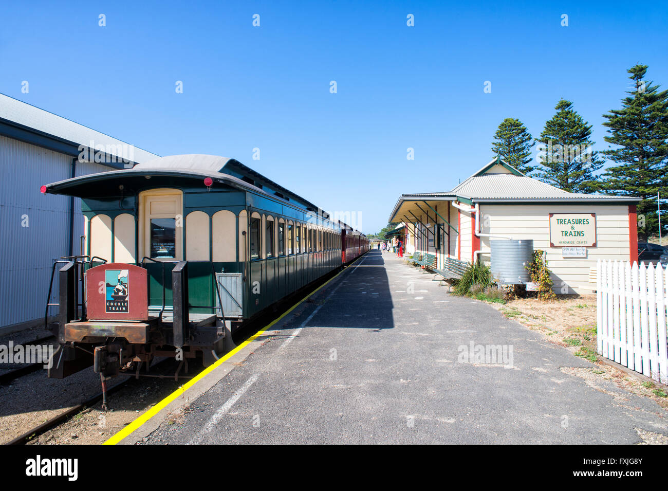 The Cockle Train at Goolwa Railway Station, Goolwa, South Australia. It ...