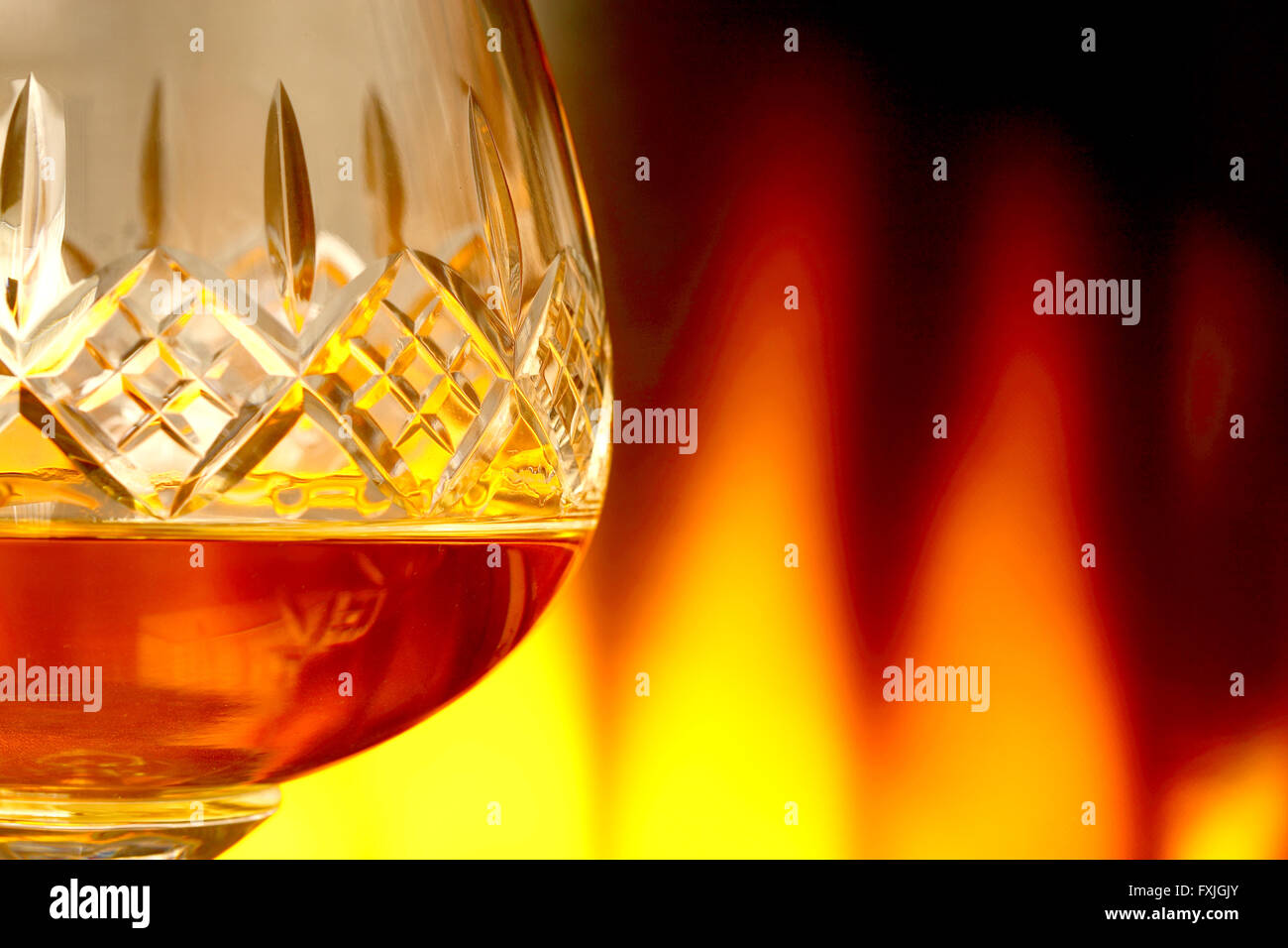 Brandy glass flame Stock Photo - Alamy