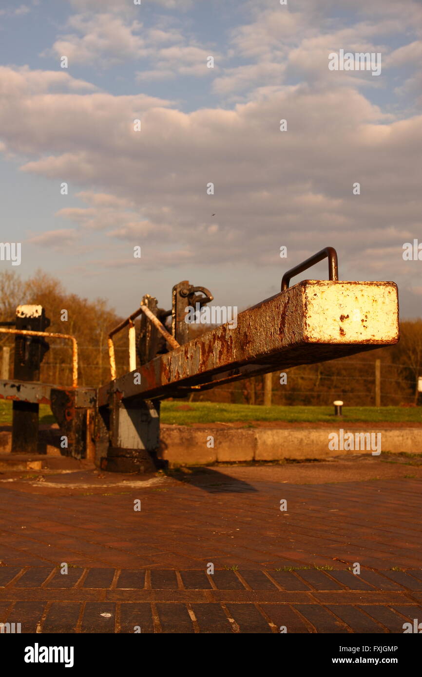 Canal lock gates Stock Photo - Alamy