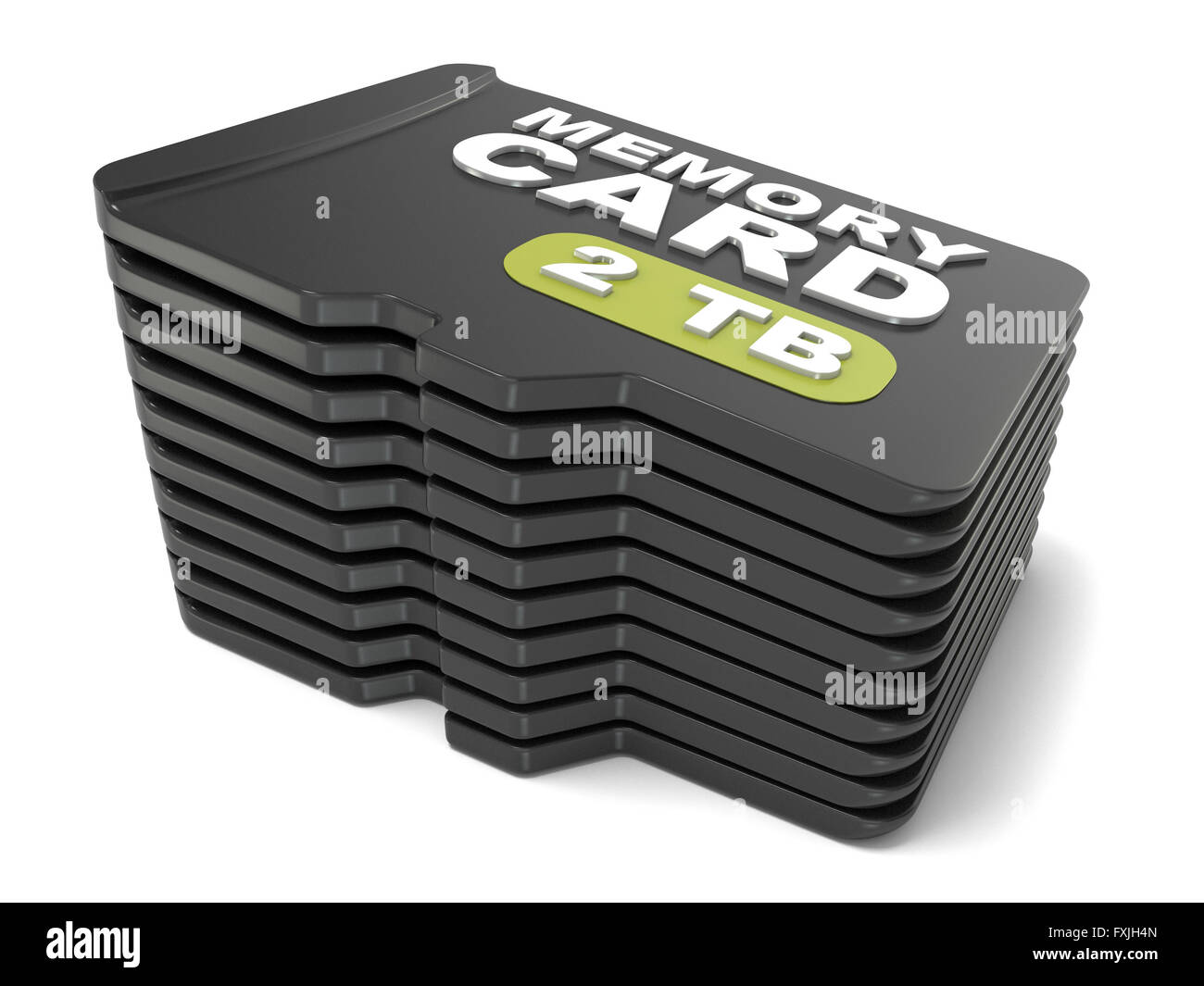 Memory micro SD card stack. 3D render illustration isolated on white ...