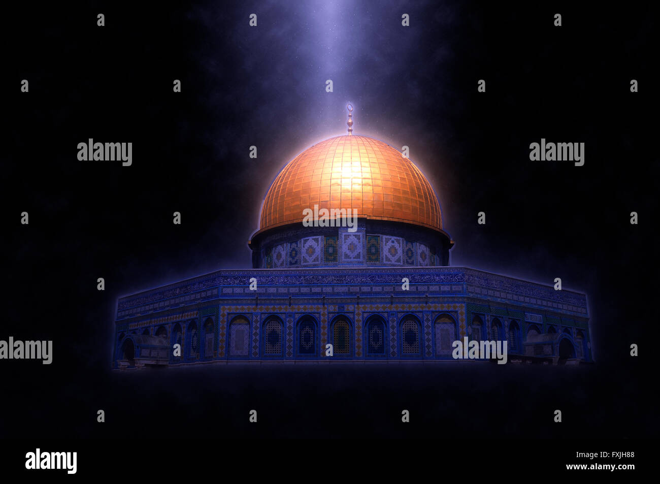 Israel, Jerusalem Old City, Dome of the Rock on Haram esh Sharif ...