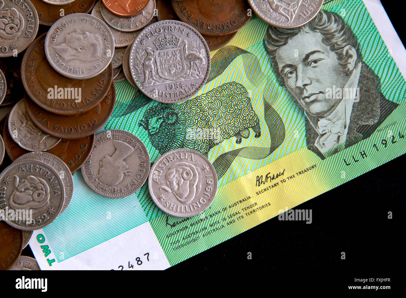 Old Australian coins Stock Photo - Alamy