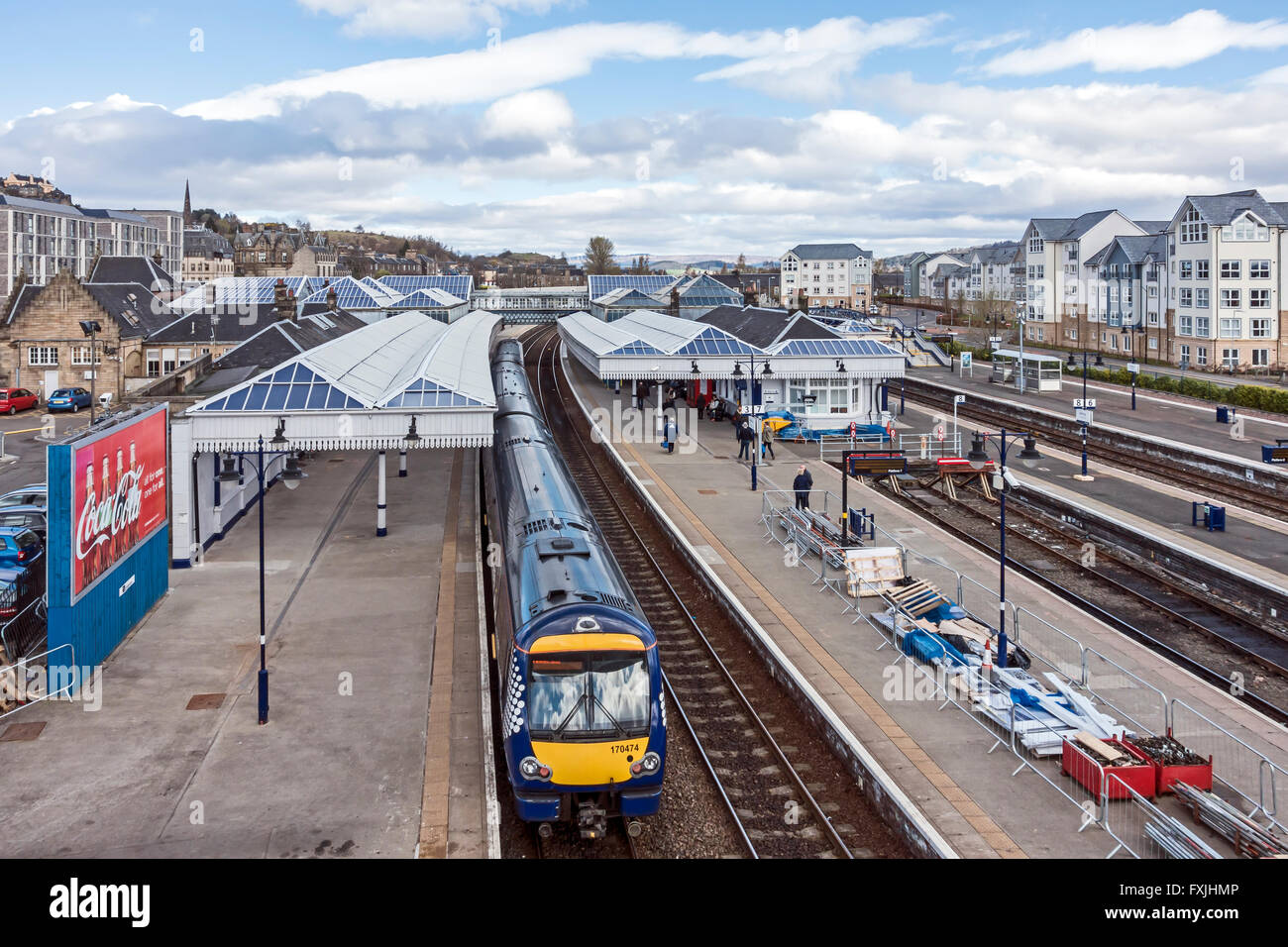Northbound Scotrail Class 170 DMU arriving at Stirling Railway Station ...